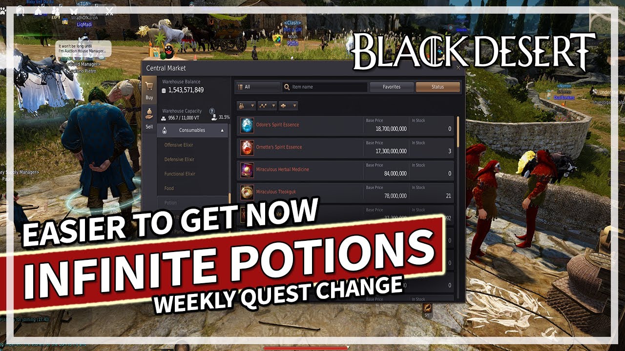 Infinite Potions are easier to get now & Weekly Quest Change | Black ...