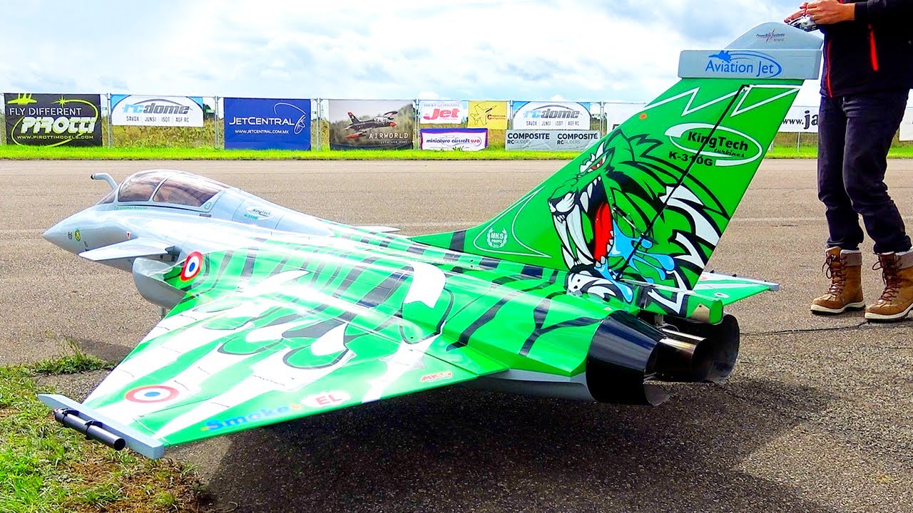 XXXL RAFALE RC TURBINE JET WITH VECTOR THRUST FLIGHT DEMO WITH CRASH ...