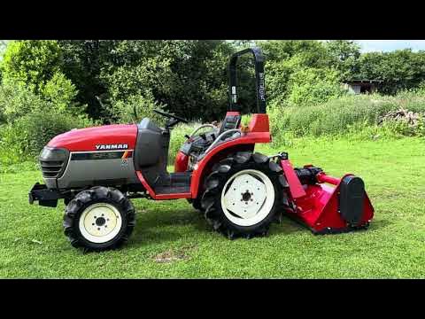 YANMAR AF16 4WD Compact Tractor & New 4ft Flail Mower - YouTube