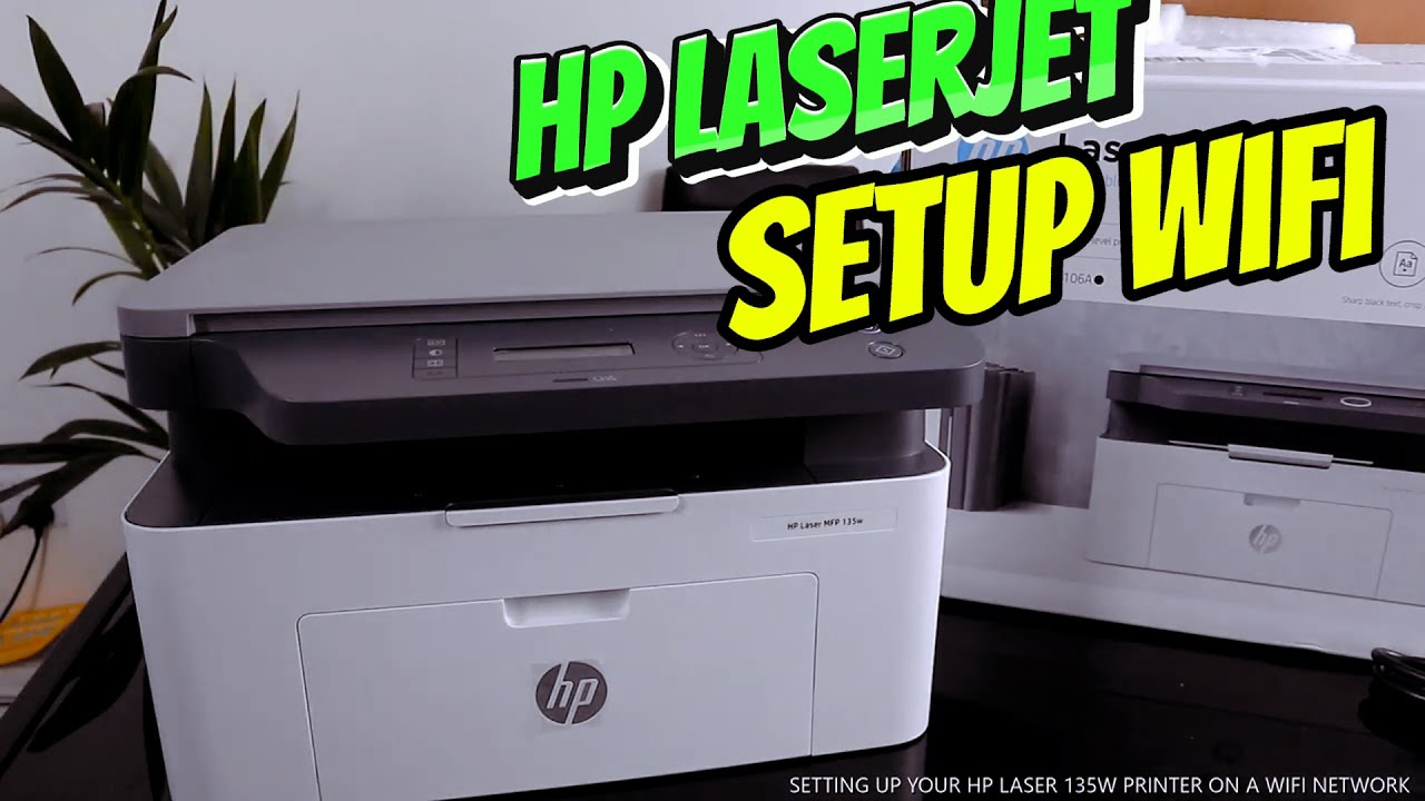 How To Connect HP Laserjet 135W Printer To WIFI Network - YouTube