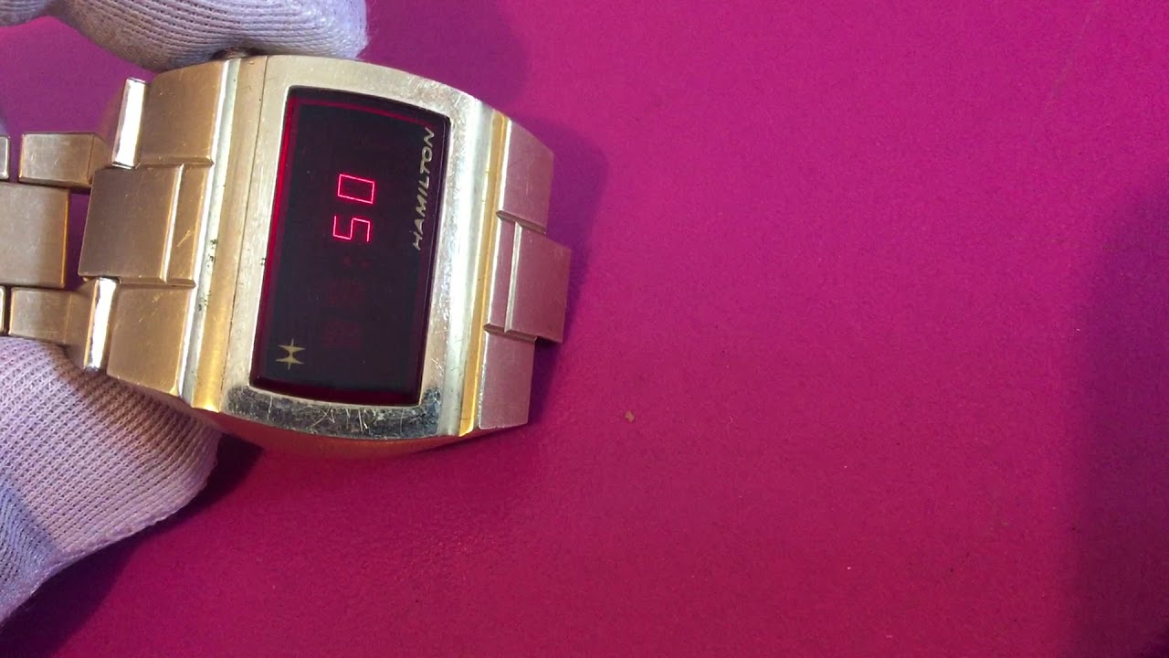 VINTAGE 1970's HAMILTON 10K GOLD FILLED RED LED WATCH - YouTube