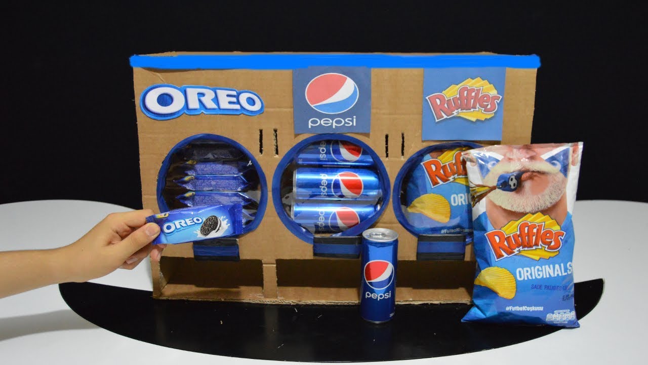 How to Make Oreo Ruffles Chips and Pepsi Vending Machine from Cardboard ...
