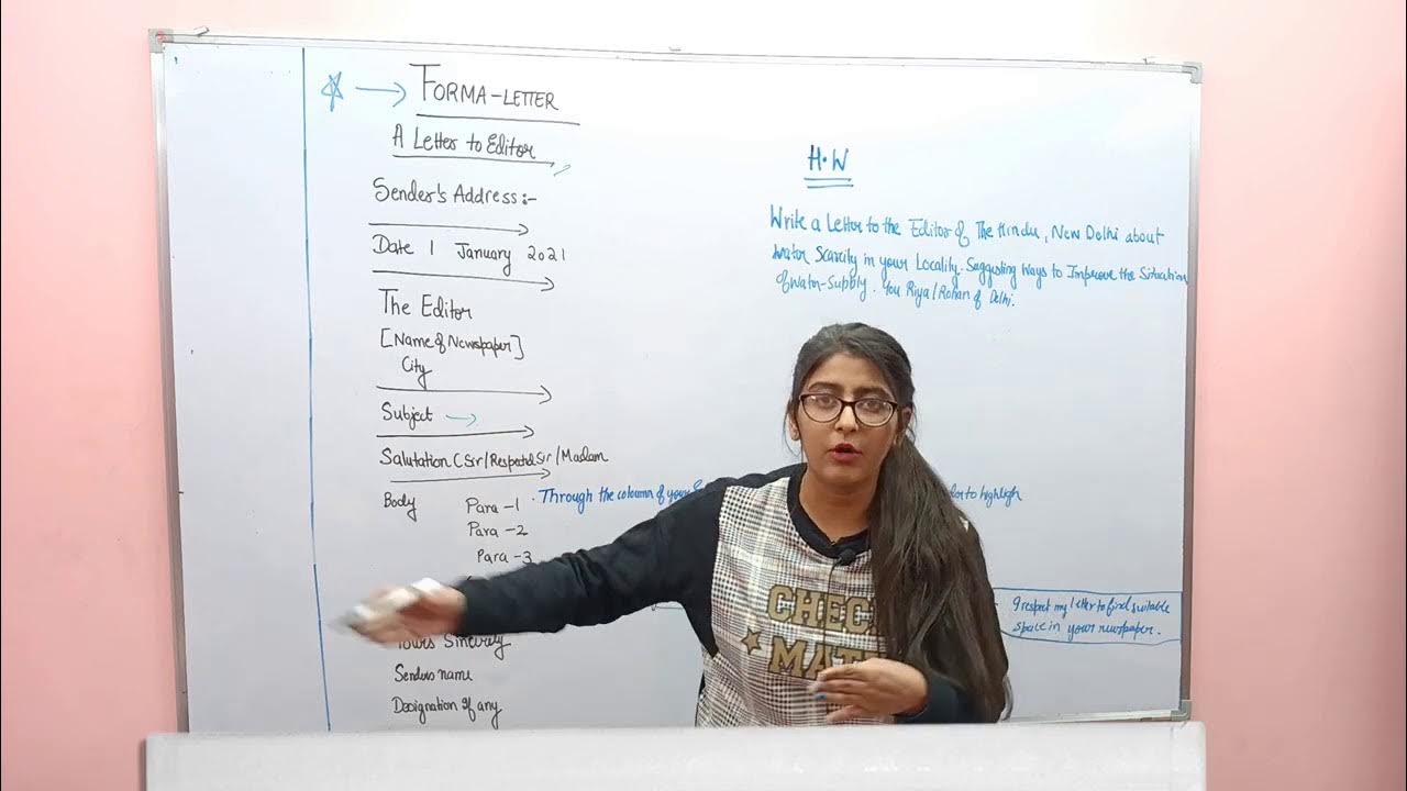 WRITING SKILL FORMAL LETTER-A LETTER TO EDITOR - YouTube