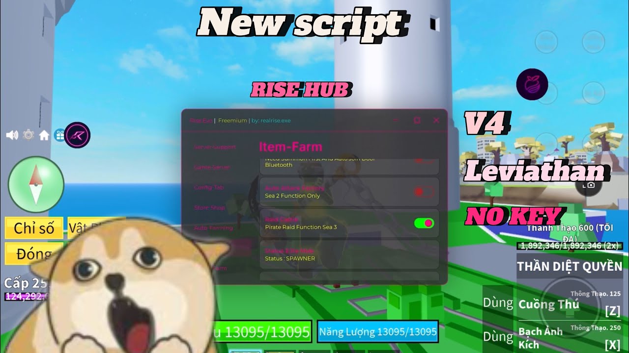 NEW!BLOX FRUIT SCRIPT( RISE HUB) | V4 | Leviathan and more ( Work on ...