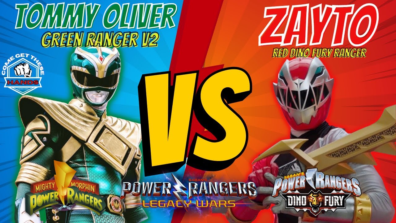 Power Rangers Legacy Wars | Green Ranger V2 Tommy Oliver Vs Red Dino Fury Ranger Zayto Gameplay ...
