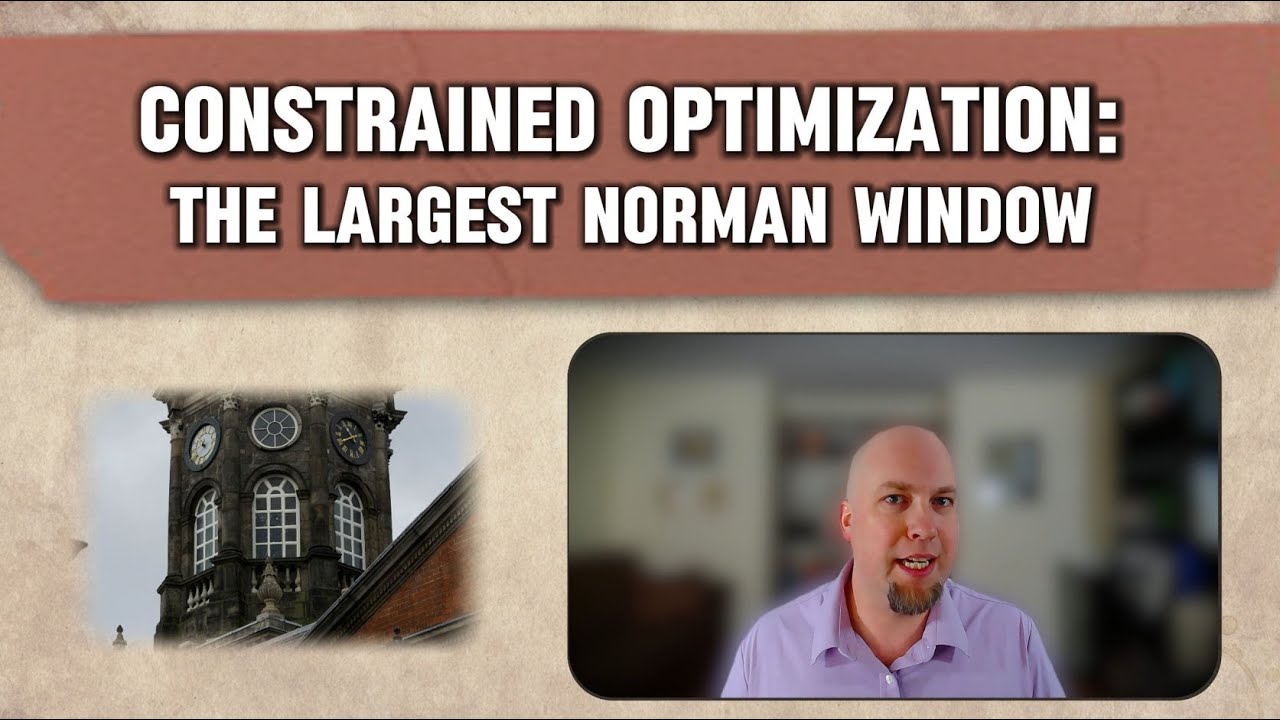 Constrained optimization: how to find the maximal area of a Norman window - YouTube