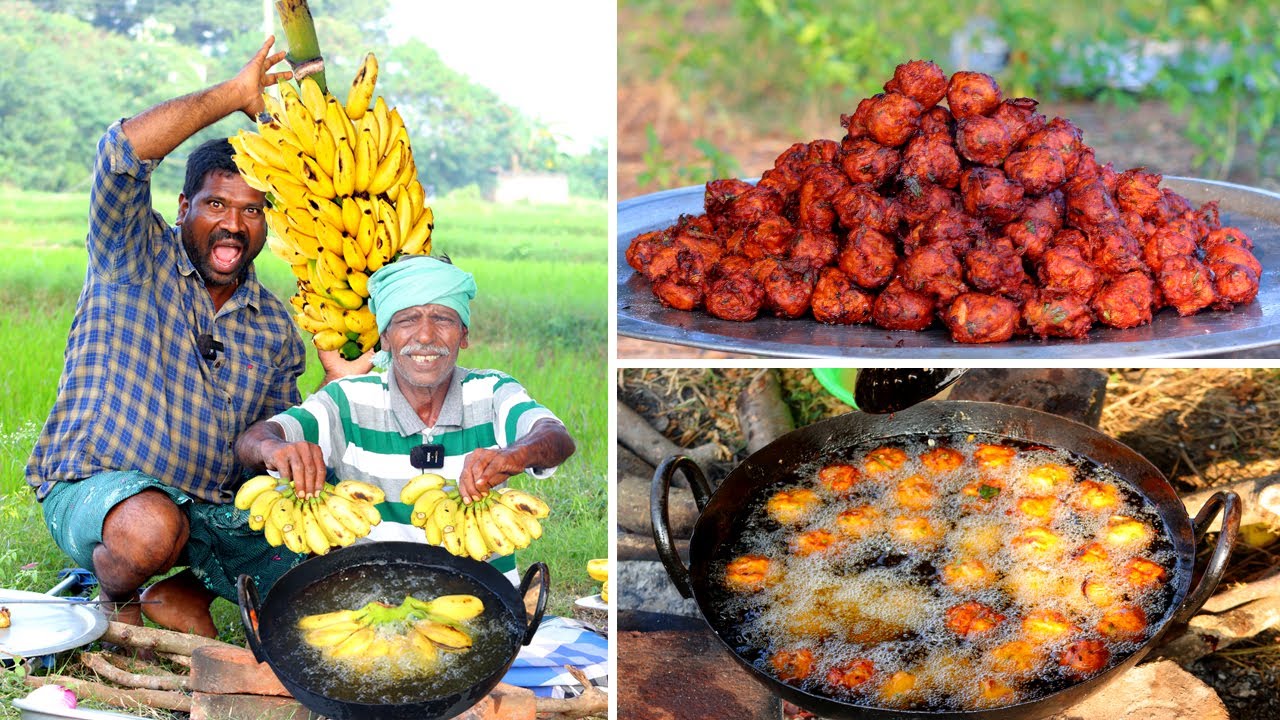 Crispy Banana Bonda Recipe | VILLAGE KITCHEN FACTORY - YouTube