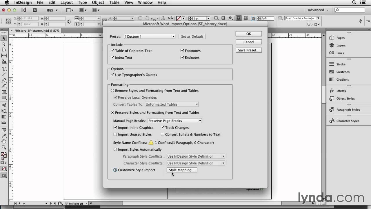 02 124 124 Mapping Word styles to InDesign styles - YouTube