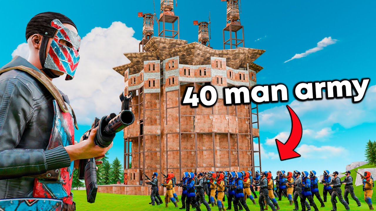 1 SOLO PLAYER vs a 40 MAN ARMY in Rust - YouTube