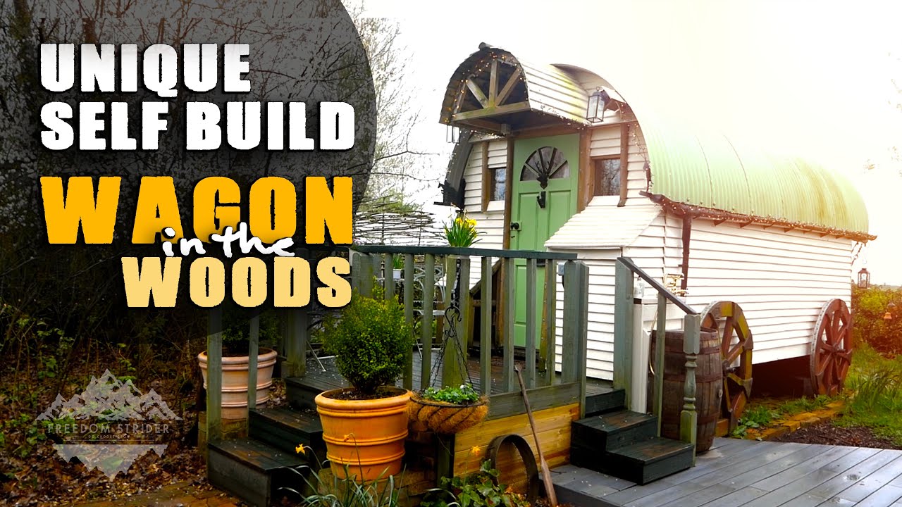 Unique Rustic Hand-Built Wagon Tiny House Tour - YouTube