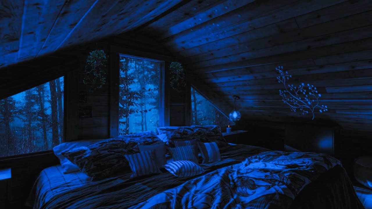 🌝Fall Asleep Slowly in a Northern Home Attic Rain & Thunder Sounds For ...