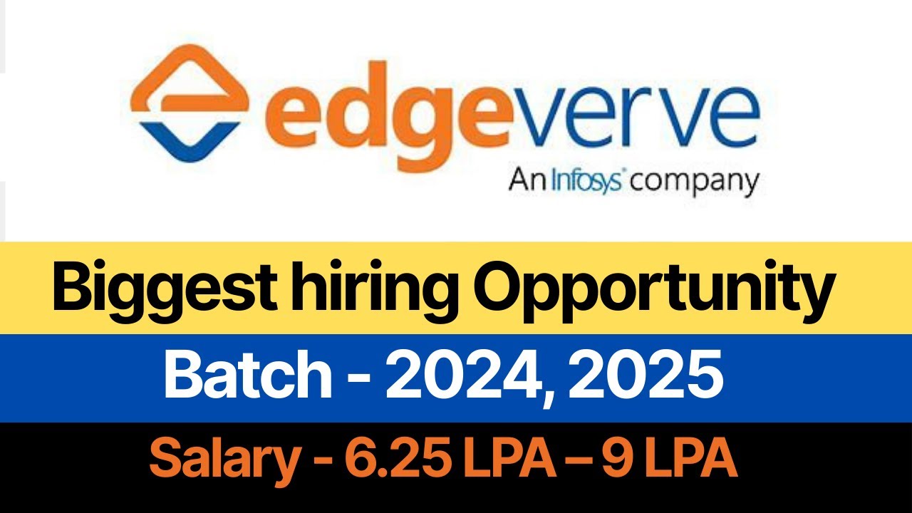 🔴 Edgeverve An Infosys Company Biggest hiring opportunity | Eligibility ...
