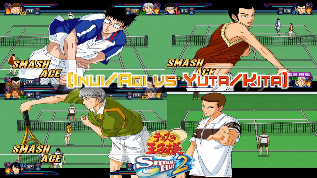 Prince of Tennis: Smash Hit! 2 (Inui/Aoi vs Yuta/Kita) Doubles Match ...