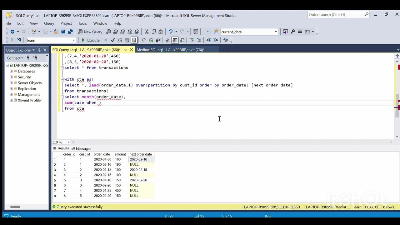 Customer Retention and Churn Analysis | Part 2 | SQL Intermediate Question 6 - YouTube