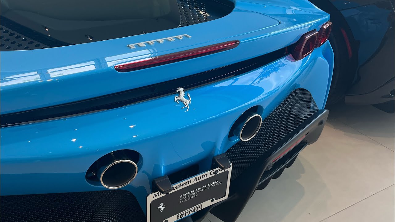Beautiful baby blue Ferrari SF90[4k] Brand new SF90 Spyder with carbon ...