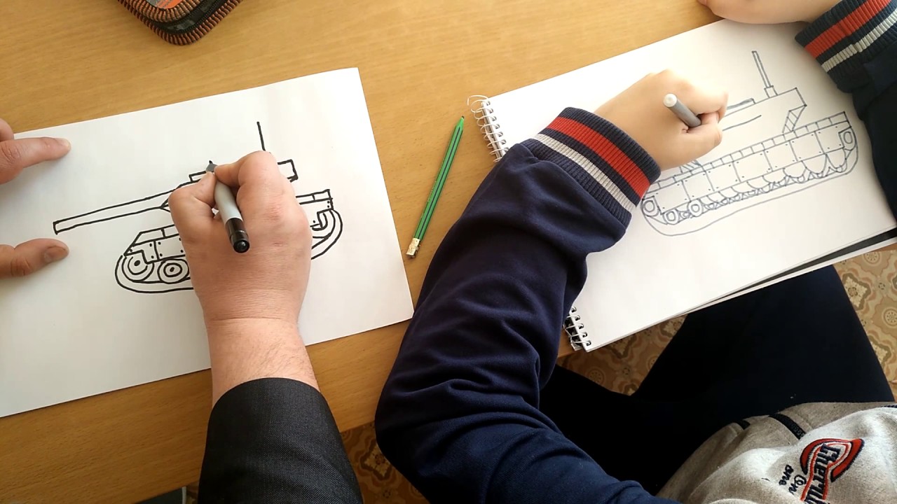 Как нарисовать танк поэтапно / How To Draw A Realistic Tank - YouTube