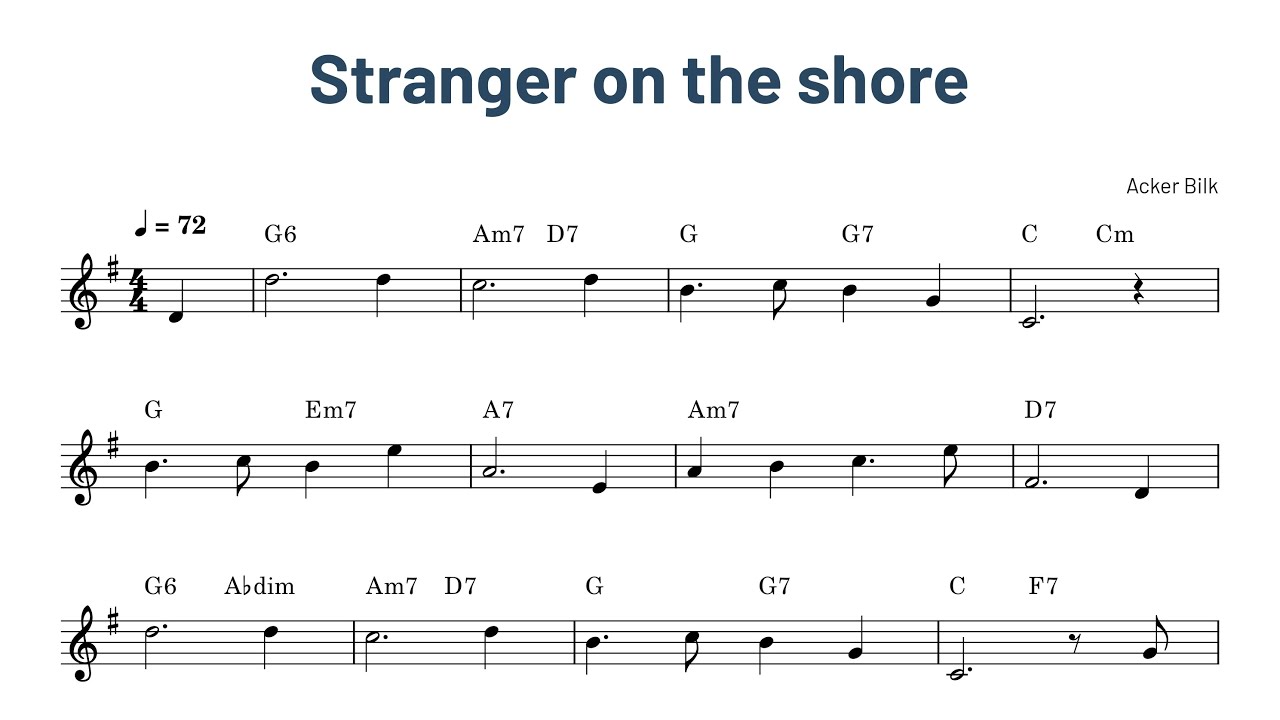 Stranger on the shore Tenor sax Backing Track - YouTube
