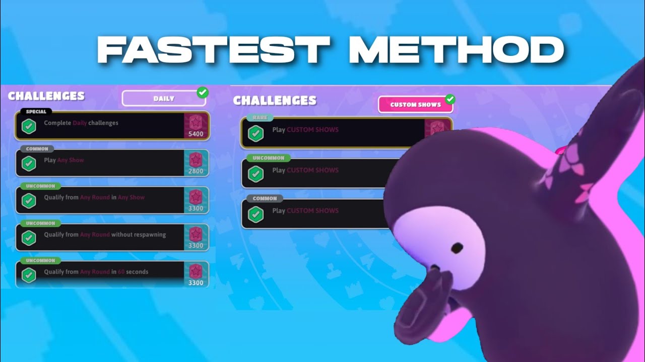 Fall Guys Daily and Custom Show Challenges Fastest Completion Method ...