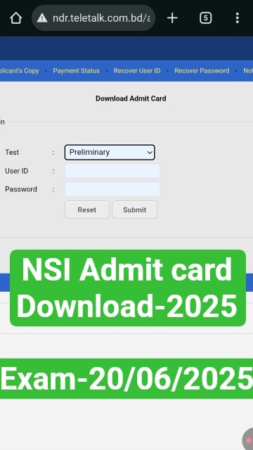 Nsi Admit card download 2025। Nsi exam date 20 june 2025 - YouTube