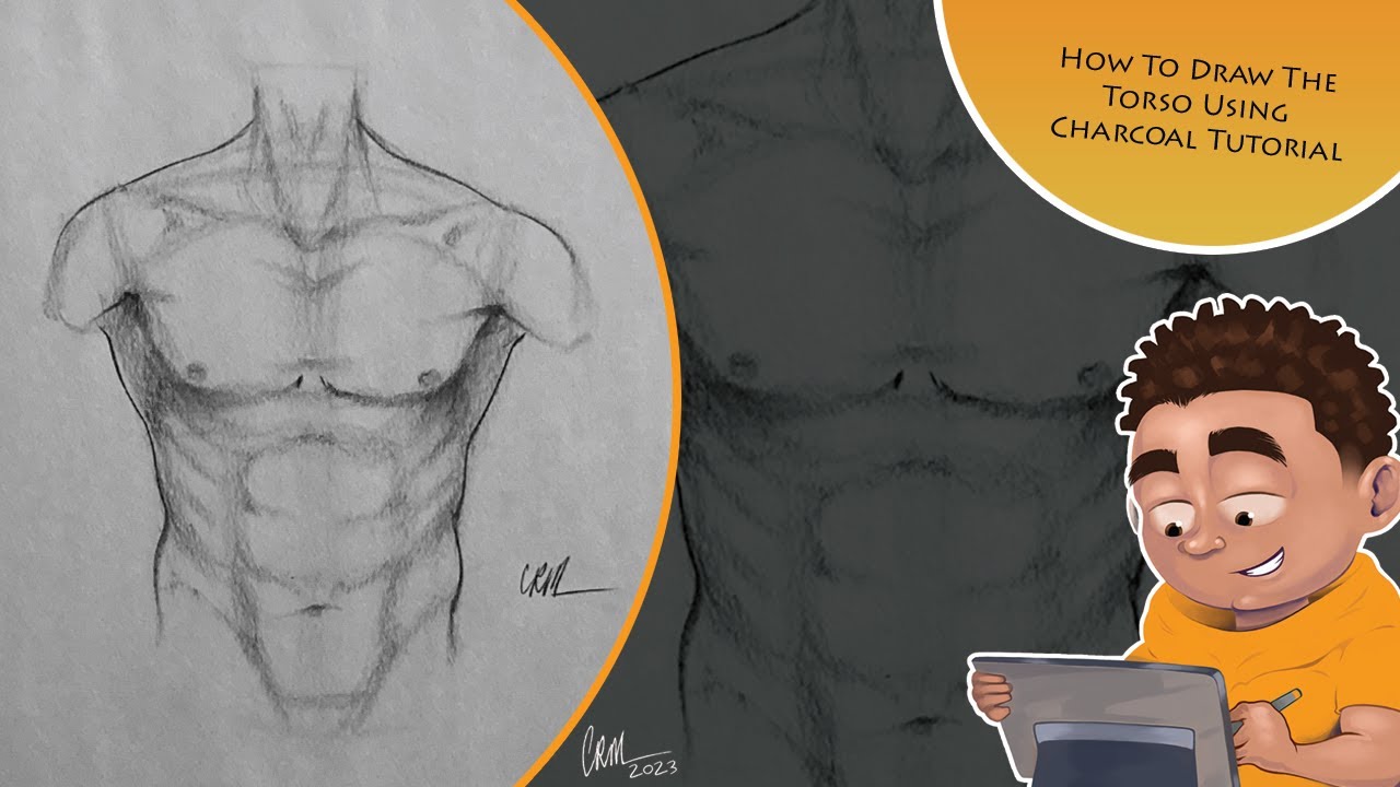 How To Draw The Torso Using Charcoal Tutorial - YouTube