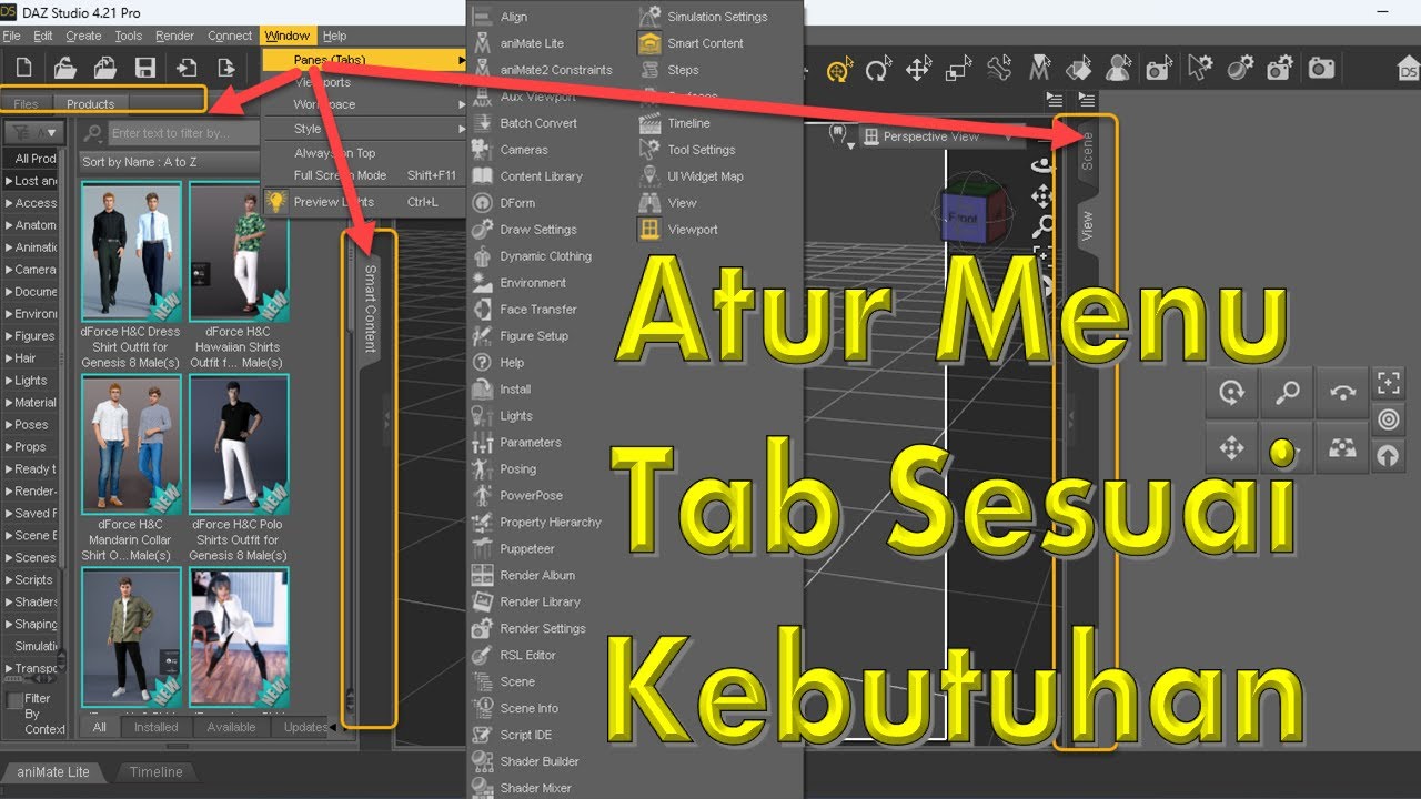 Gunakan dan Tempatkan Menu Tab Daz Studio 4.21 Sesuai Kebutuhan Animasi ...