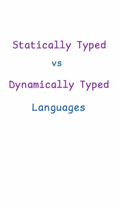 Statically Vs Dynamically Typed Programming Languages Javascript React Webdevelopment