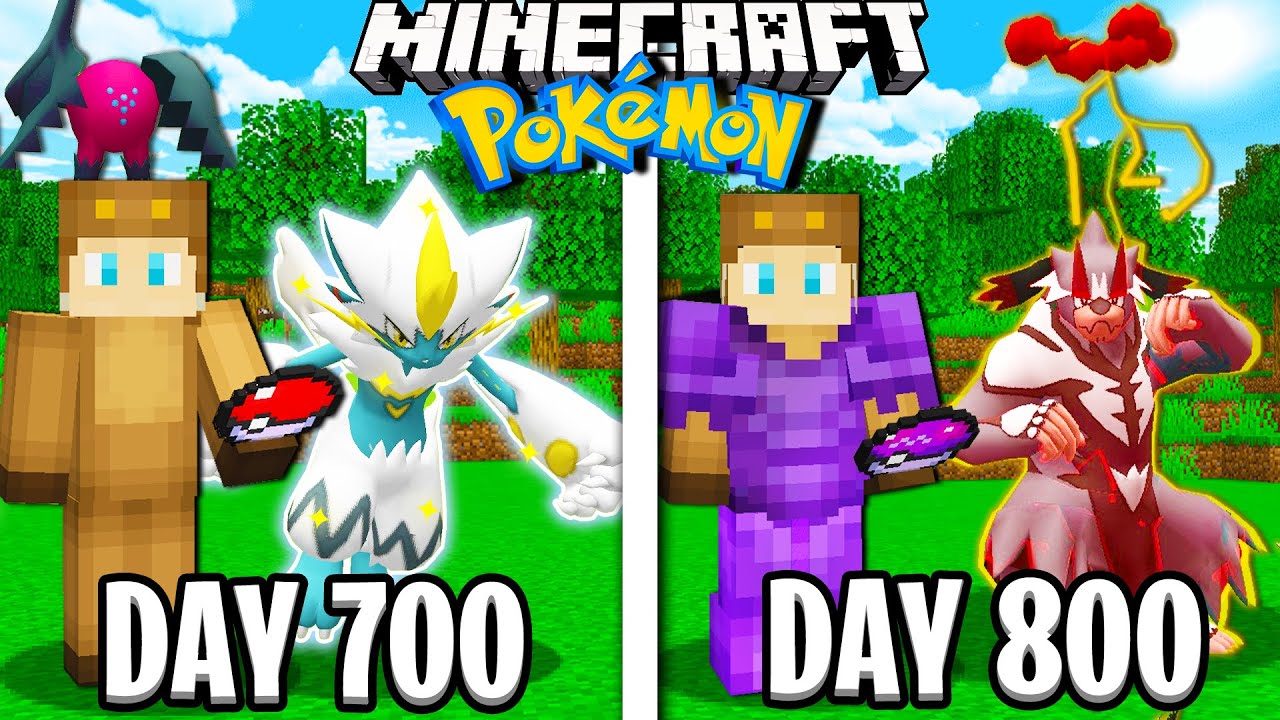 I Survived 800 Days in Minecraft POKEMON! - YouTube