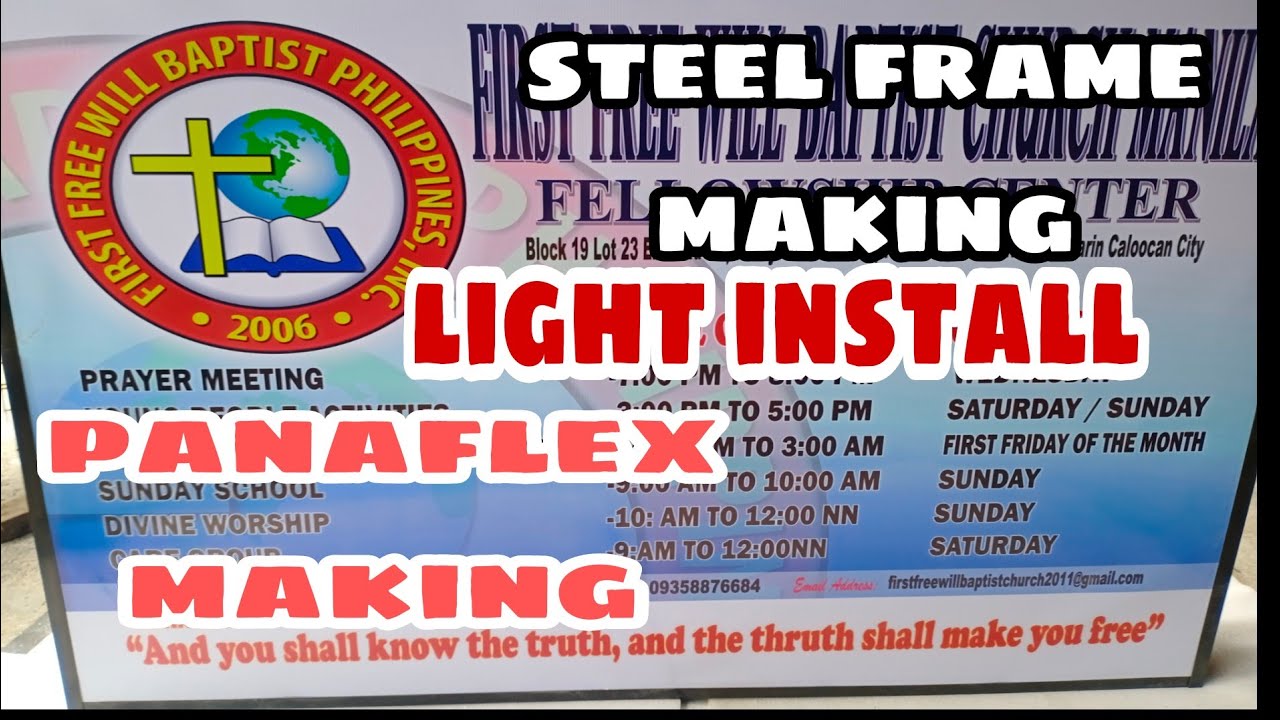 Panaflex Signage/Process making and Light install/steel frame - YouTube