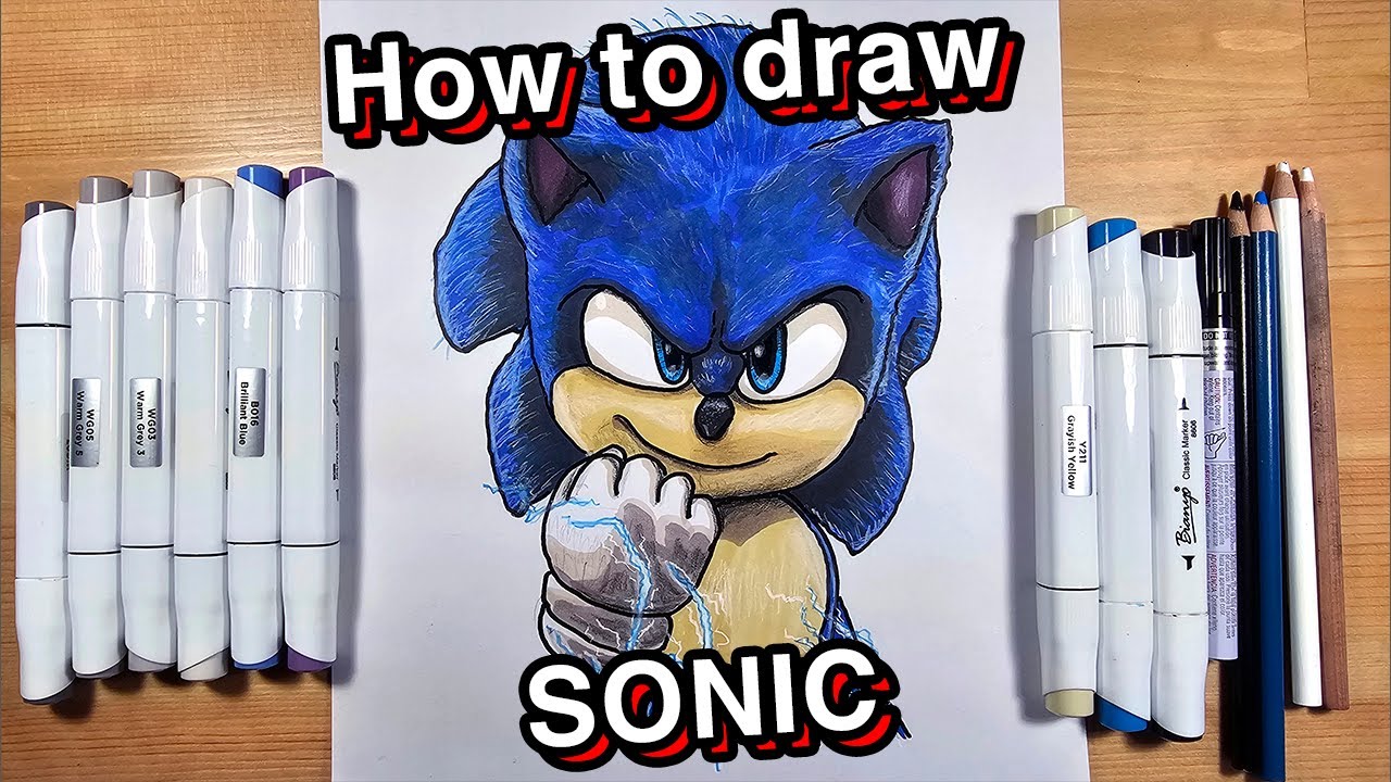 How to Draw Sonic the Hedgehog (Advanced) - YouTube