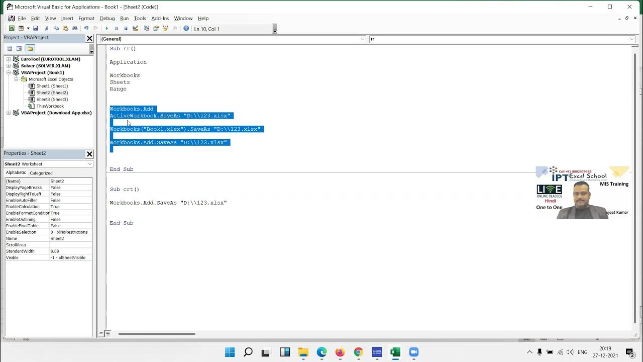 Start Learning VBA Code with Sujeet Sir - IPT Excel School - YouTube