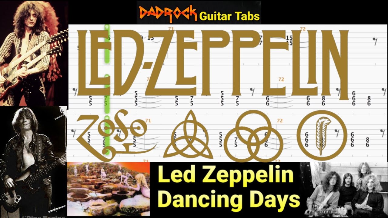 Dancing Days - Led Zeppelin - Guitar + Bass TABS Lesson - YouTube