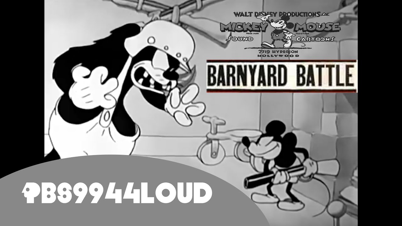 The Barnyard Battle - 1929 (Classic Mickey Mouse cartoon) - YouTube