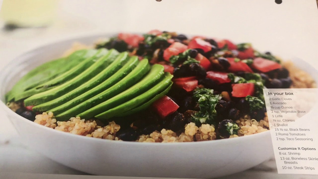 HOME CHEF 👩‍🍳 Cuban Avocado Black Bean Quinoa 👨‍🍳 July 2019🍴 - YouTube
