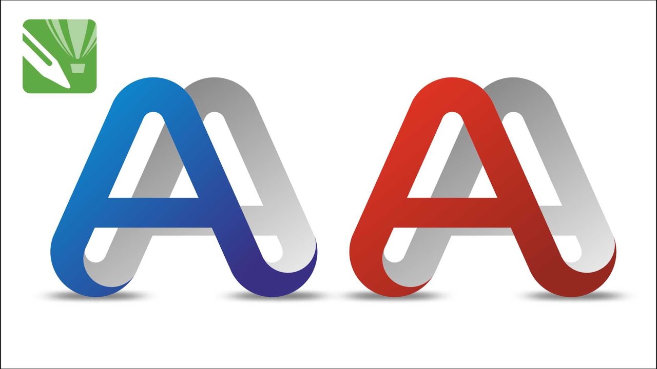'A'- 3D Alphabetical Logo Design in CorelDraw I CorelDraw X7 Tutorial ...