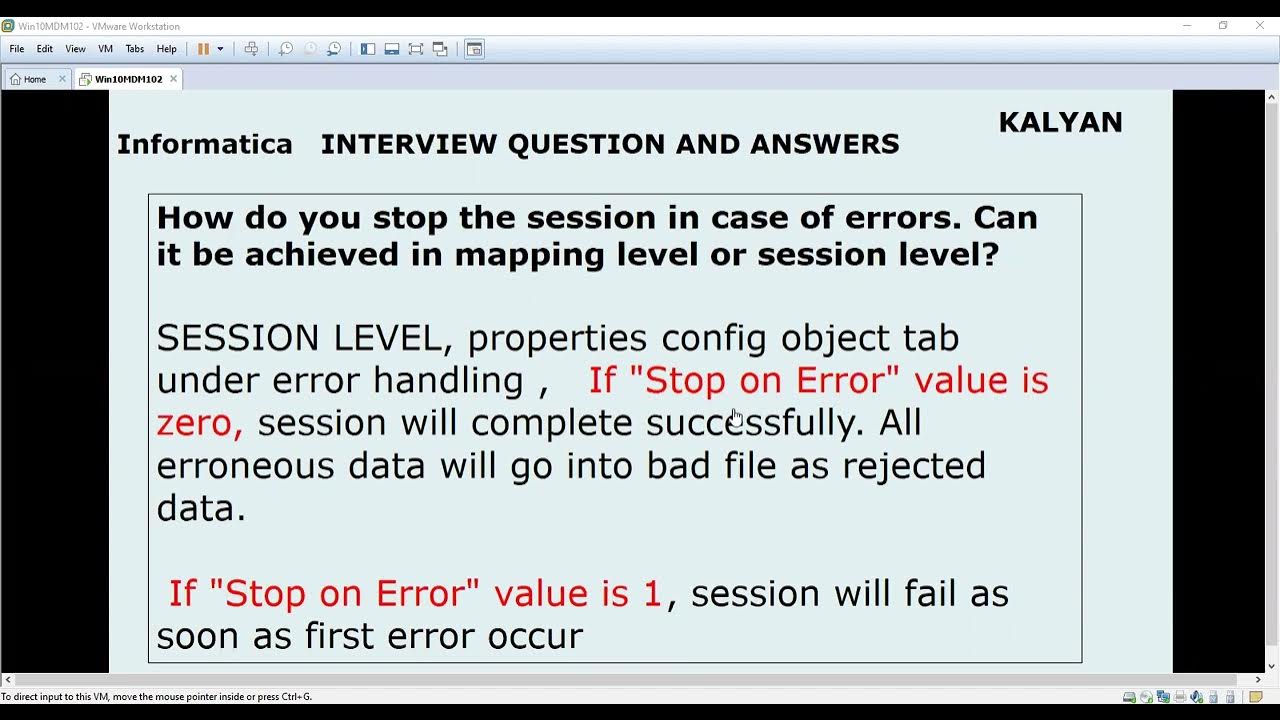 Informatica Powercenter Interview Q And A Session Properties Youtube