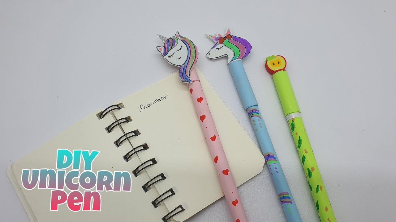 Cara Membuat Dekorasi Pena Unicorn/DIY homemade Cute Pencil decoration ...