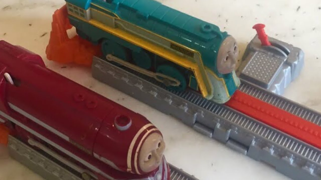 Thomas and Friends The Great Race Trackmaster Caitlin VS Connor - YouTube