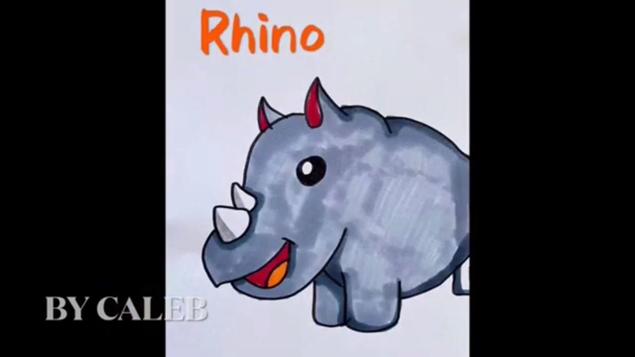 How to Draw a Rhino 🦏 Step by Step - YouTube