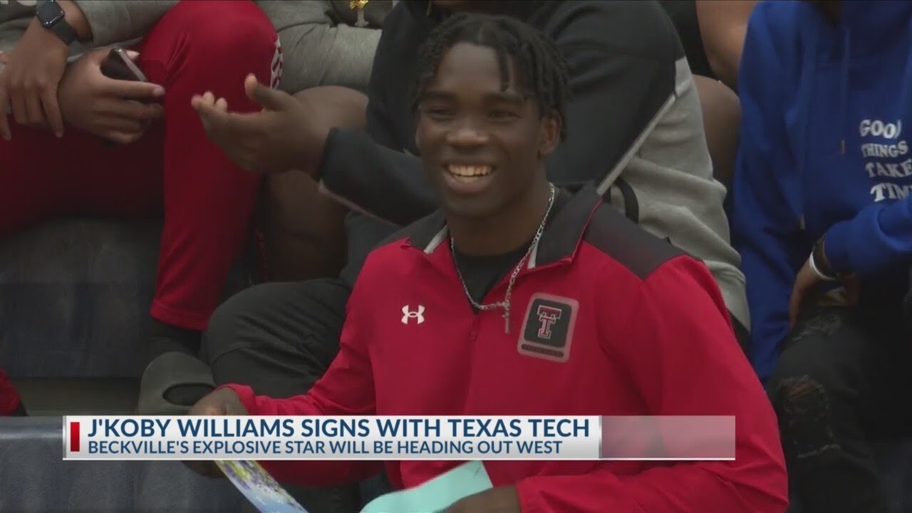 Beckville's J'koby Williams signs with Texas Tech - YouTube