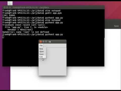 Python Tkinter Tutorial - menubar - YouTube