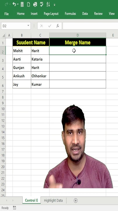How to merge two cells data into one cell in excel #EXCELFORBEGINNERS ...