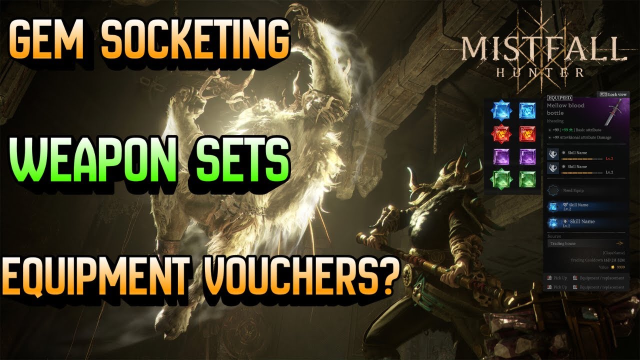Gem Socketing & Weapon Sets Coming To MistFall Hunter - YouTube