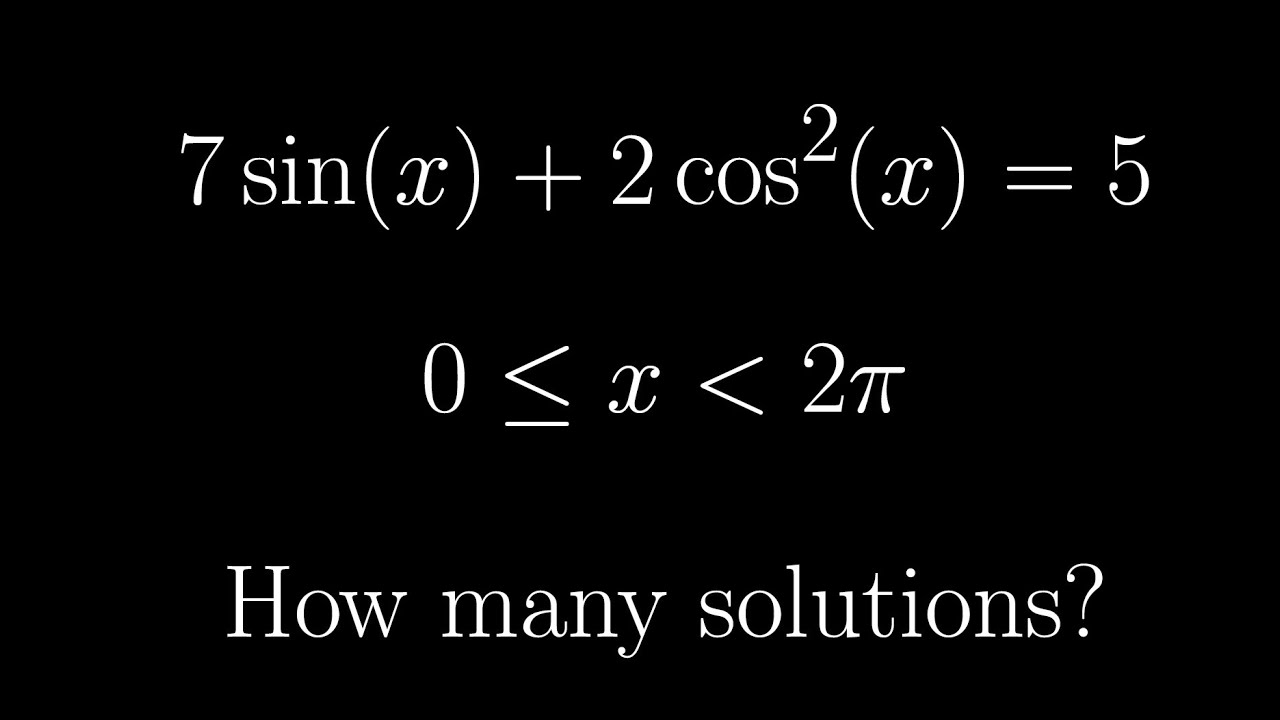 Oxford Mathematics Admissions Test - A trigonometric equation - YouTube