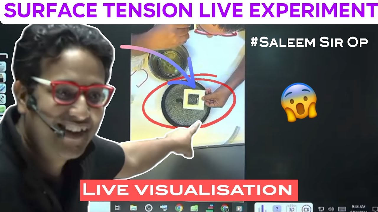 Saleem Sir Live Surface Tension Fluid Visualisation 😱 | Saleem Sir Physics Wallah | - YouTube