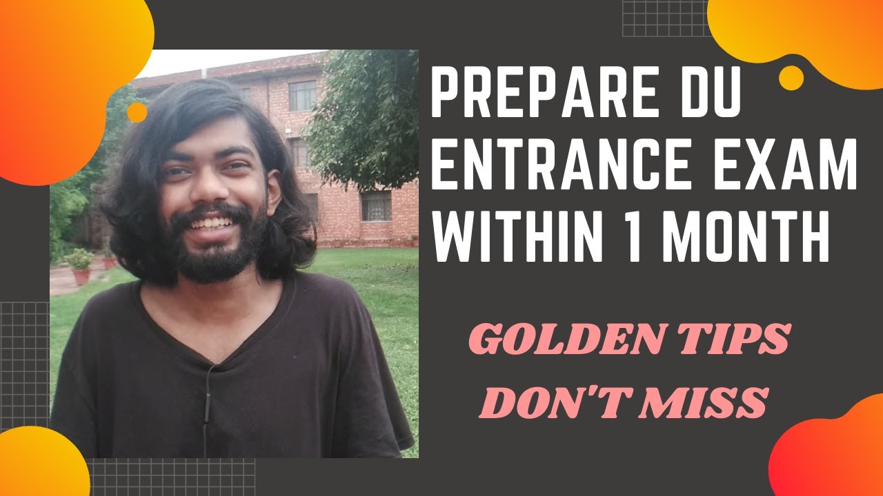 DU ENTRANCE EXAM PREPARATION WITHIN 1 MONTH || DELHI UNIVERSITY ...