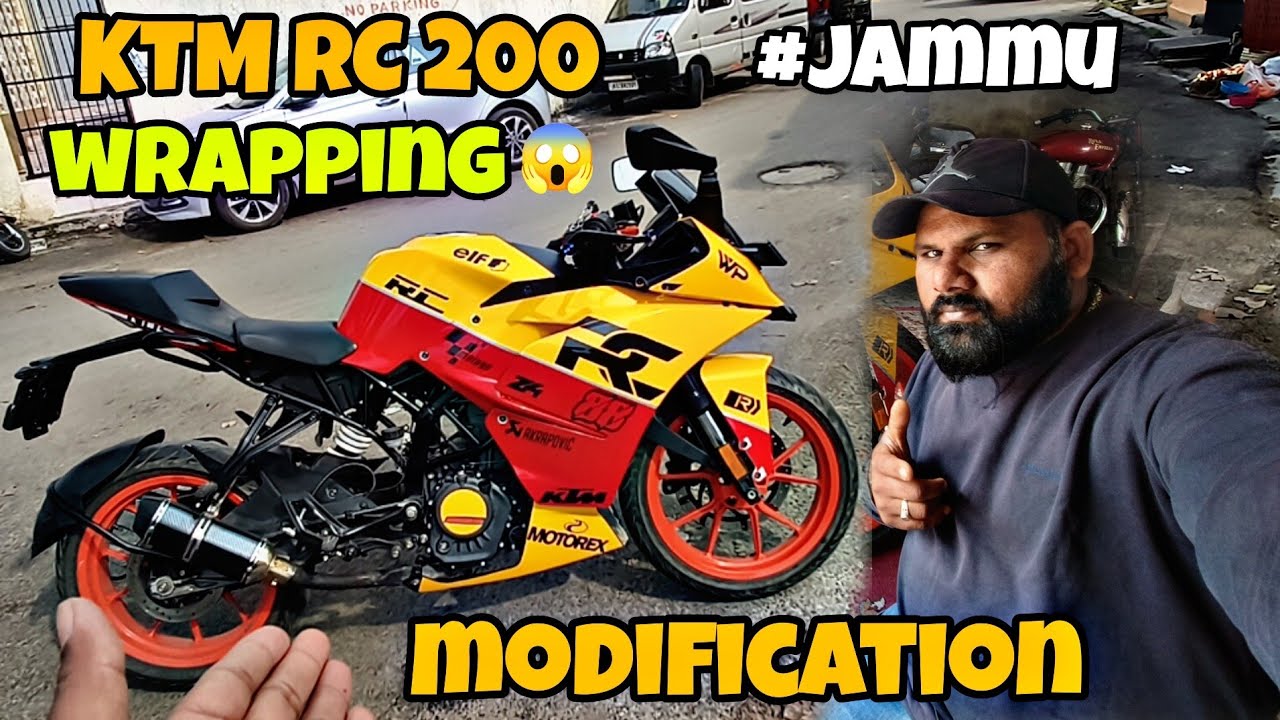 KTM RC 200 wrap one in India 💥 | *yellow and red* | modified - YouTube