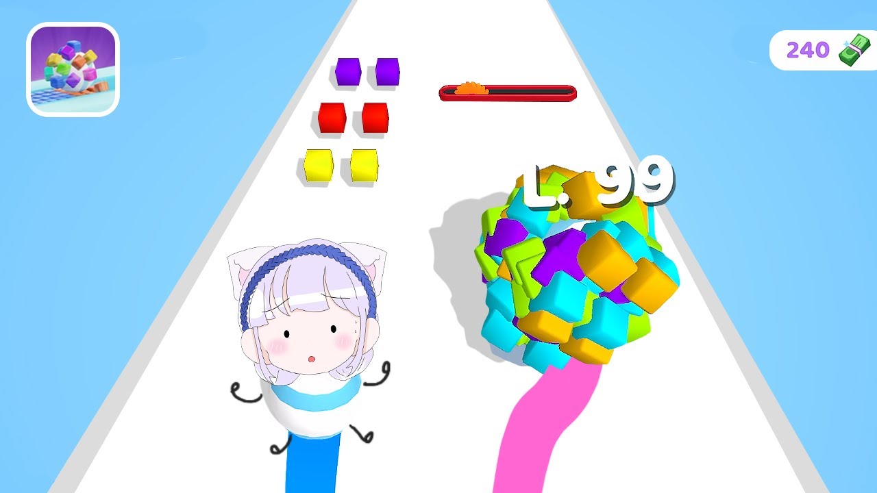 알록달록 색깔 조각을 모아 달려봐요! Level Up Pixels Game - YouTube