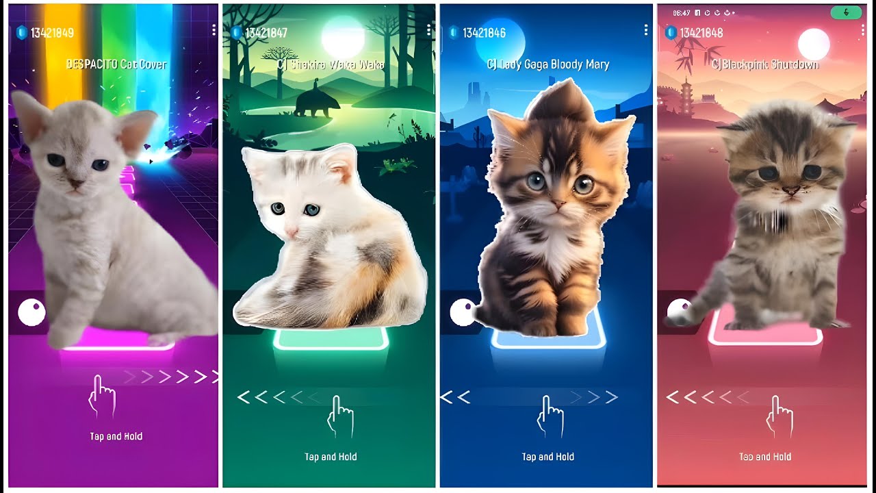 TILES HOP BONGO CUTE CATS BATTLE •|• Despacito •|• Waka waka •|• Bloody Mary •|• Shutdown - YouTube