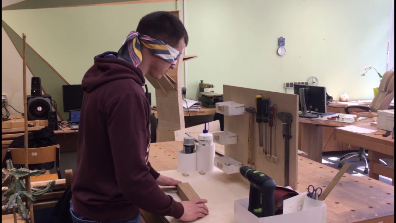 Work Area for a blind carpenter - YouTube