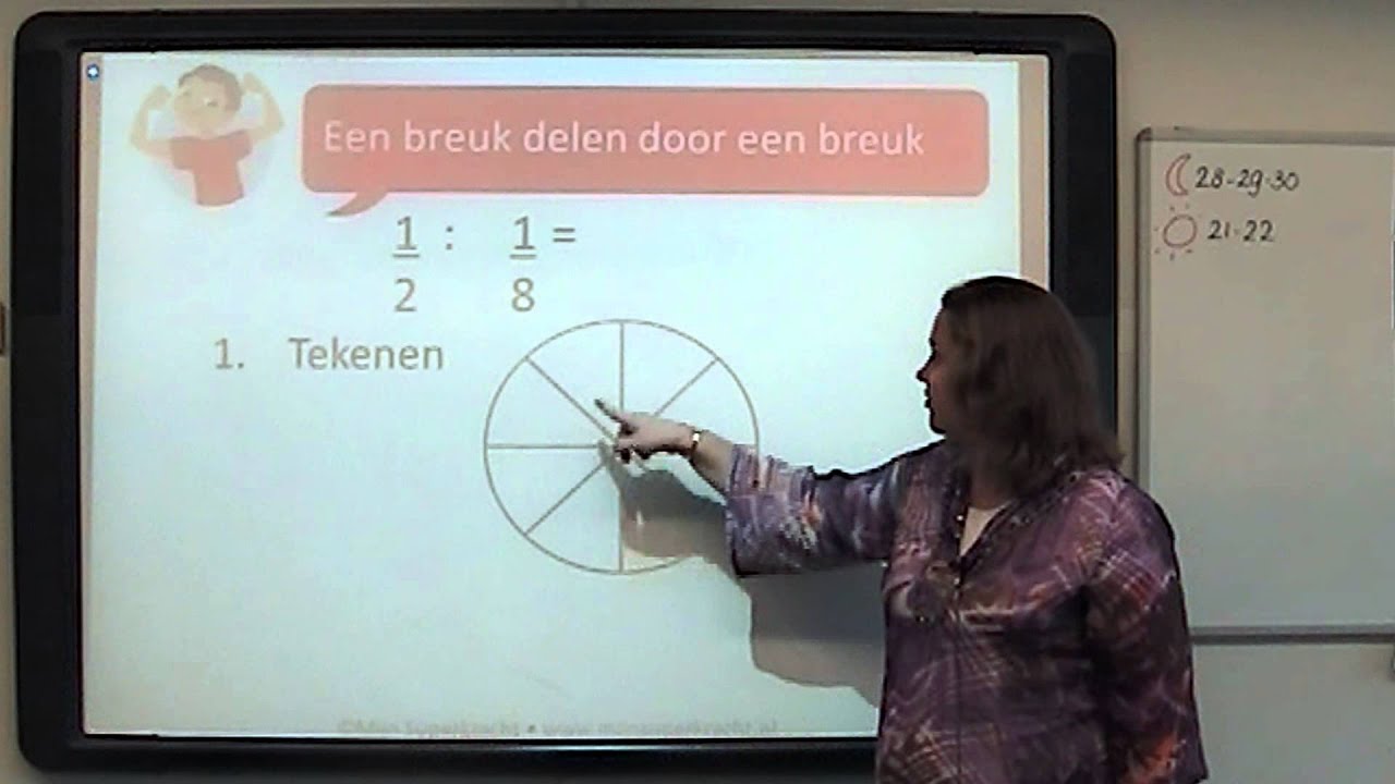 Rekenen: een breuk delen door een breuk - YouTube